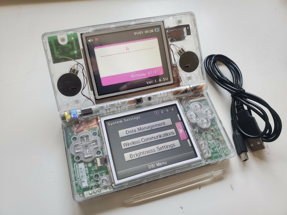 Nintendo DSi clear white Handheld System+ charger | eBay