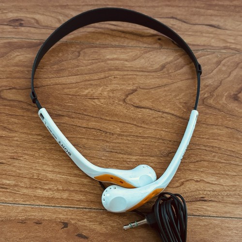 ⭐ Sony MDR-W014 Sports Walkman White Orange In-Ear Headphones 3.5mm ...