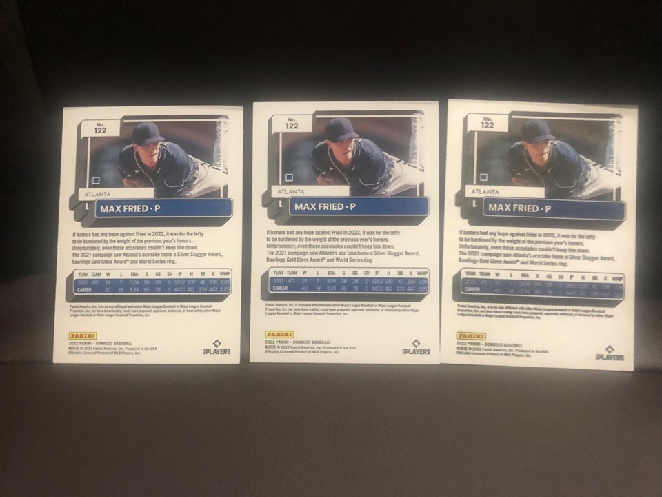 2022 Donruss Red Parallel Max Fried #122 & Independence Day + Base #122 ...