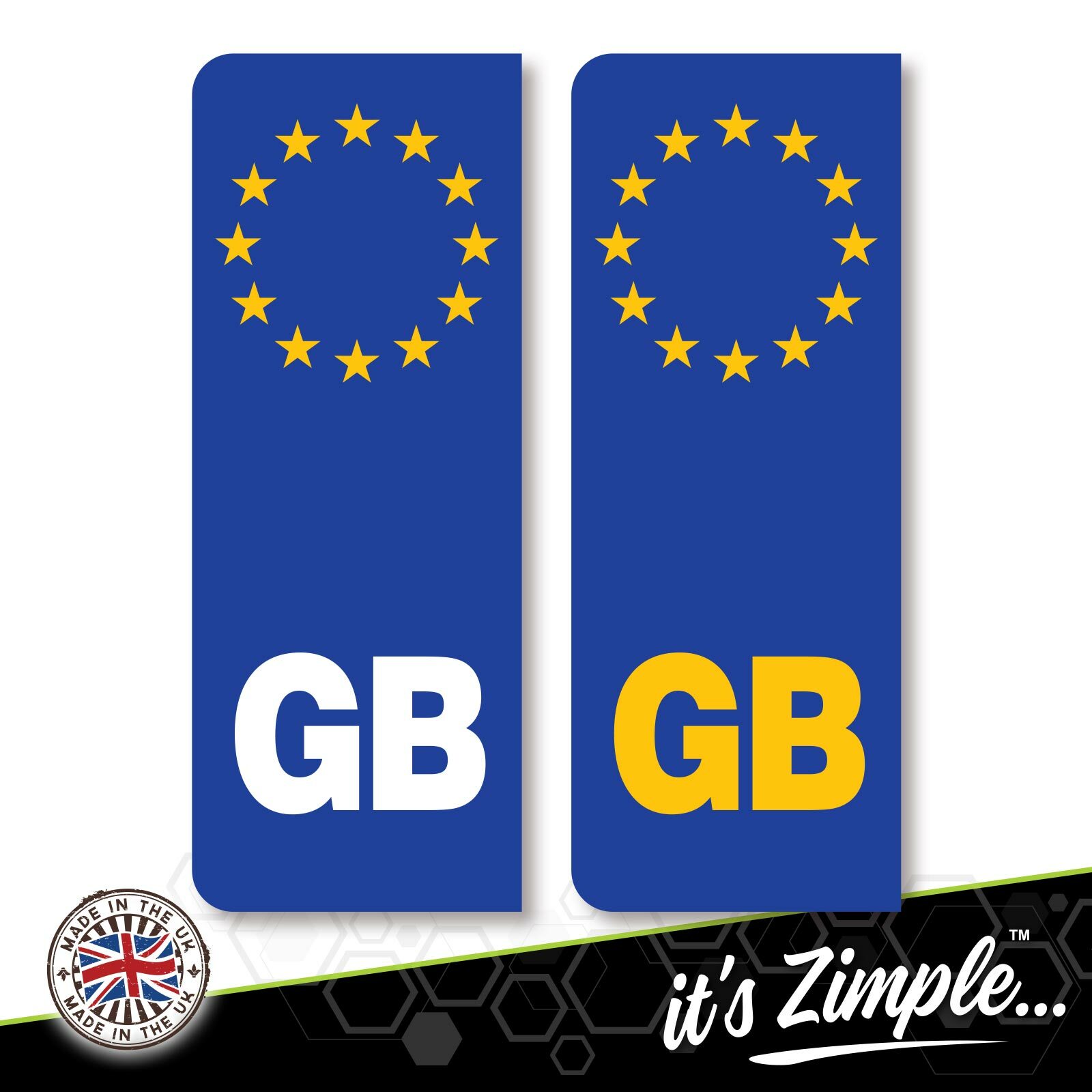 GB CAR NUMBER PLATE STICKERS EU Euro European Vinyl Car Sticker Decal ...