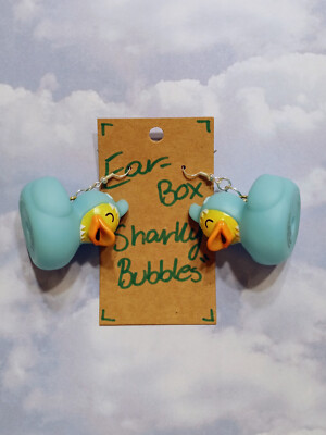 "Sharky Bubbles" Rubber Duckies Animals Shark Weird Wacky Earrings for all Ages | eBay