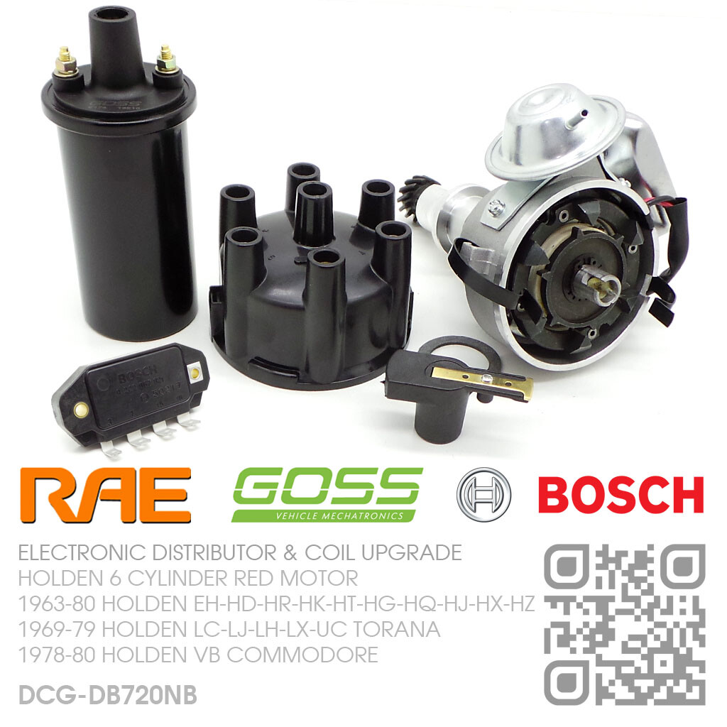 RAE DISTRIBUTOR & COIL 6-CYL 173-186-202 RED MOTOR [HOLDEN HK-HT-HG-HQ ...