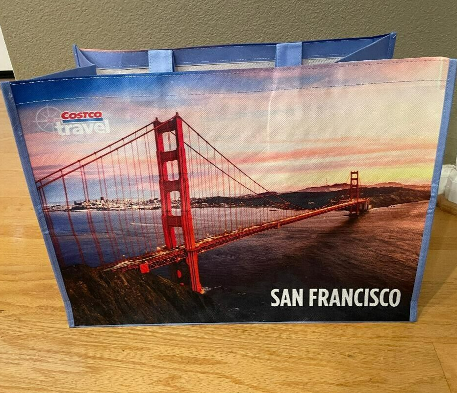 COSTCO REUSABLE SHOPPING TOTE BAG 3 Pack SAN FRANCISCO HAWAII CARIBBEAN ...
