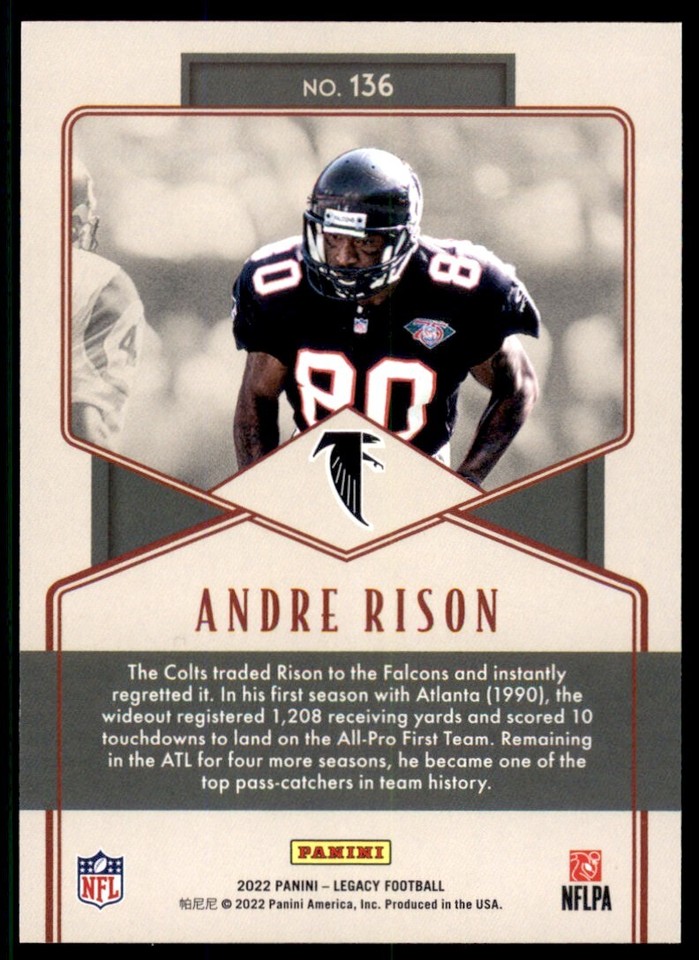 2022 Legacy Legends Red /299 Andre Rison Atlanta Falcons #136 | eBay