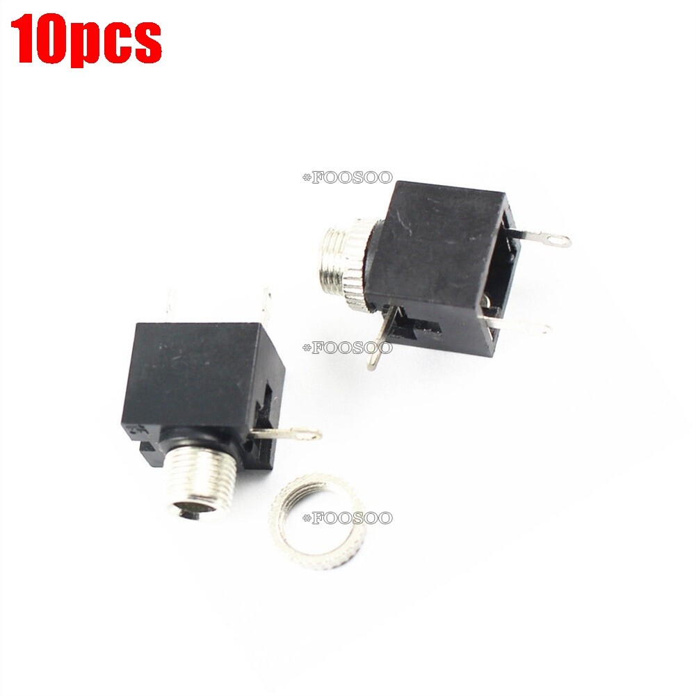 10Pcs 3.5MM Female Audio Connector Dip 3 Pin Phone Jack PJ301M gr | eBay