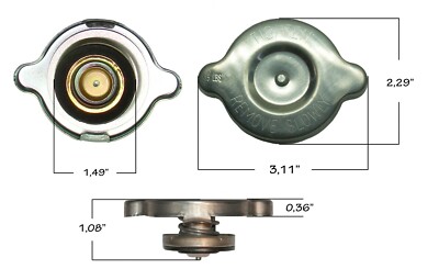 15 PSI RADIATOR CAP 1+1/2" RADIATOR WATER INLET STAINLESS STEEL TR004 ...