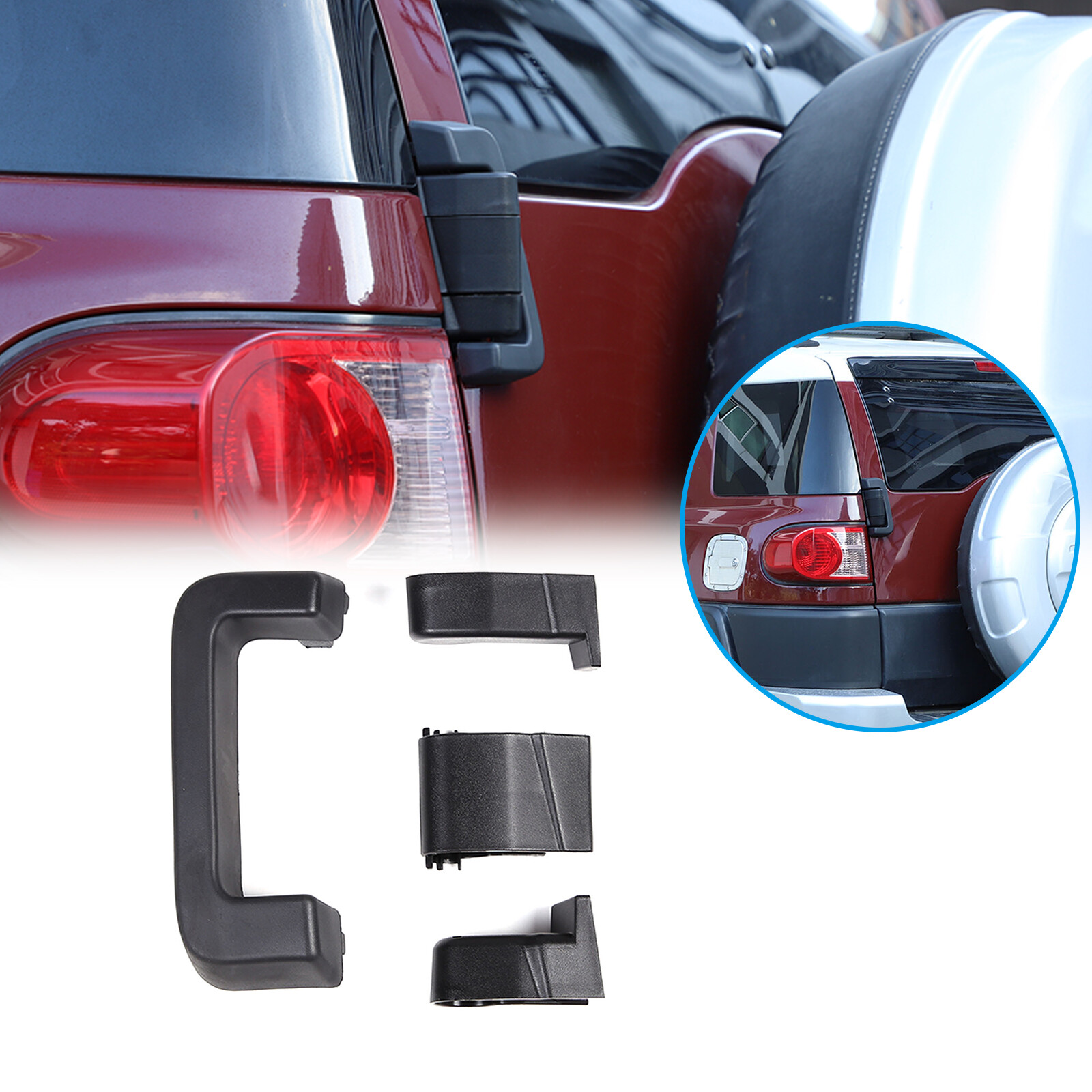 ABS Black Car Tailgate Hinge Cover Accessories Kit For Toyota FJ ...