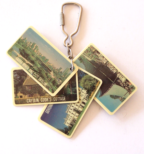 VINTAGE MELBOURNE LANDMARKS TRAVEL SOUVENIR PHOTO KEYRING KEY CHAIN ...