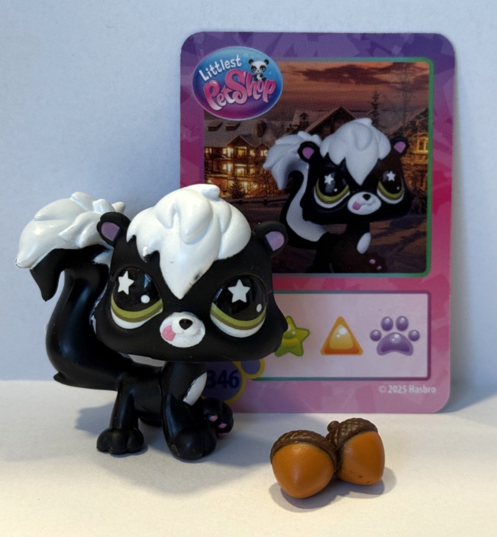 SKUNK #G7 #346 w/ Card Accessory - Authentic Littlest Pet Shop - Hasbro ...