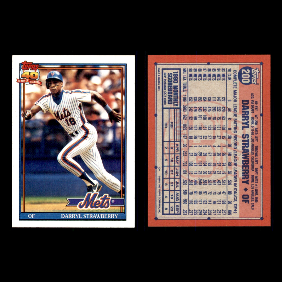 Darryl Strawberry Lot 12 Different Baseball Cards 1987-2021 New York ...