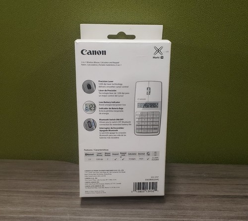 NEW Canon Bluetooth 3-in-1 Wireless Mouse Calculator & Keypad White ...