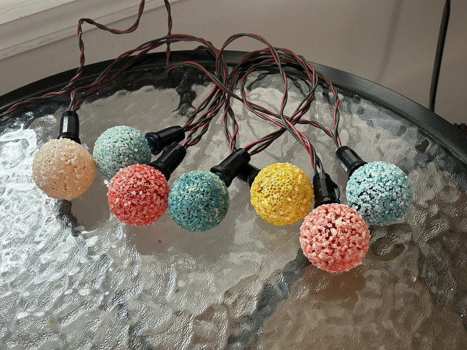 Vintage GE Frosted Sugar Ice Snowball Light Bulbs C7 Tested With Strand ...