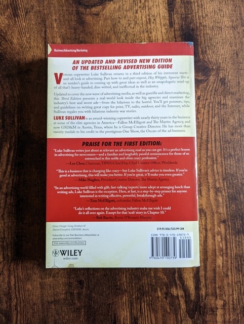 Hey, Whipple, Squeeze This : A Guide to Creating Great Advertising by ...