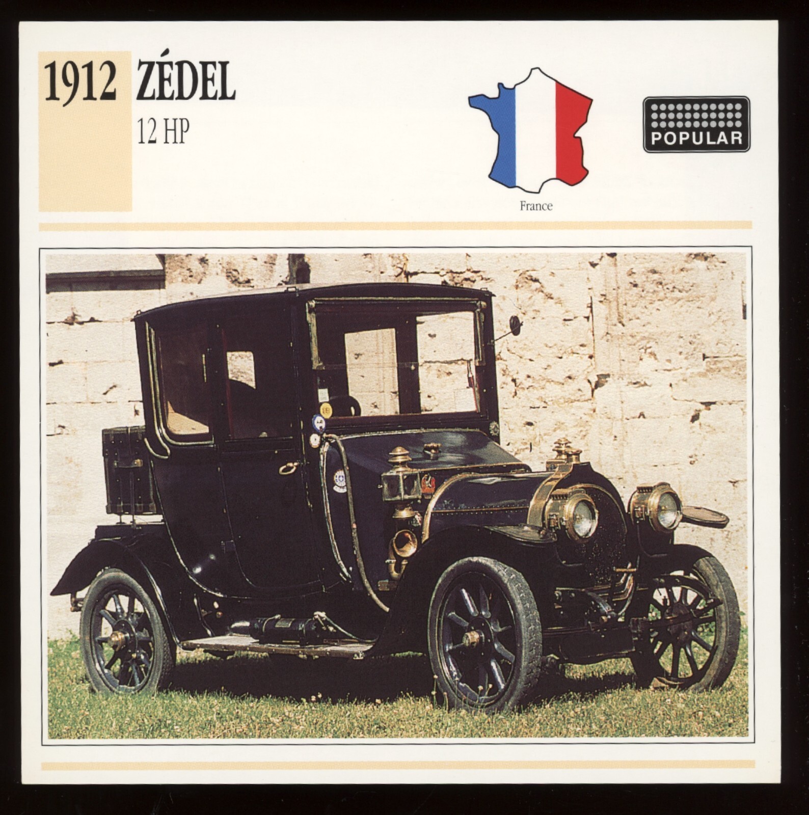 1912 Zedel 12 HP Classic Cars Card | eBay