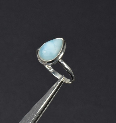 925 Solid Sterling Silver Blue Larimar Ring-6 US Z828 | eBay