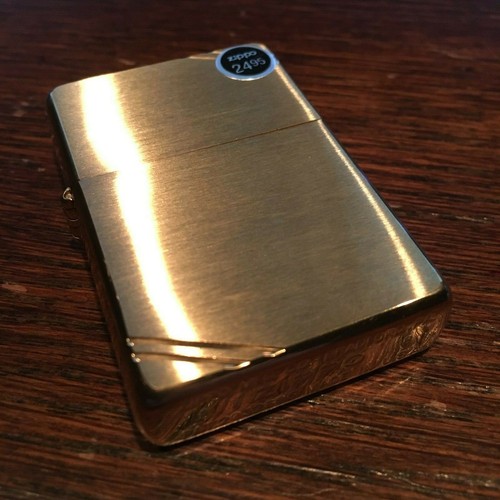 Genuine Zippo brushed brass slashes windproof Lighter CASE ONLY No ...