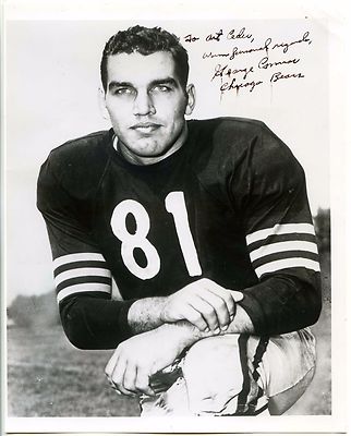 Chicago Bears George Connor HOF Signed 8 x 10" Photo Autographed Notre ...