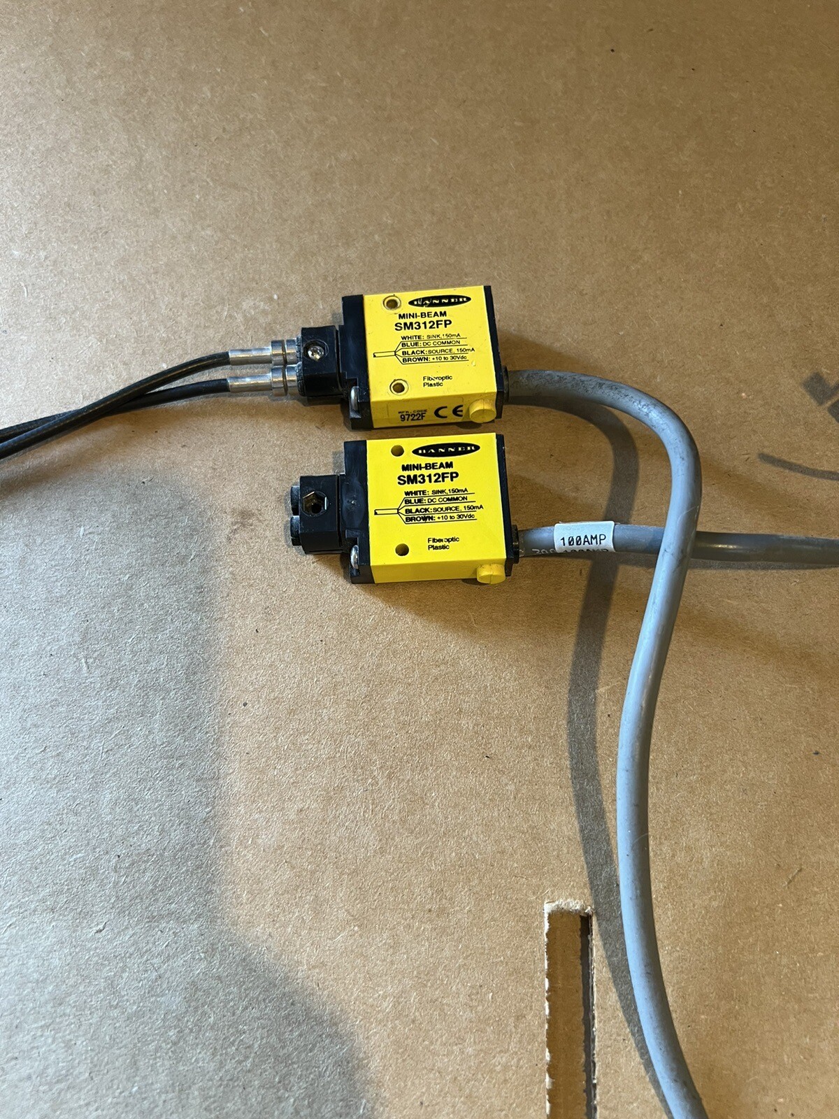 (2) Banner SM312FP Photoelectric Sensor, Voltage 10-30VDC, Output 150mA ...