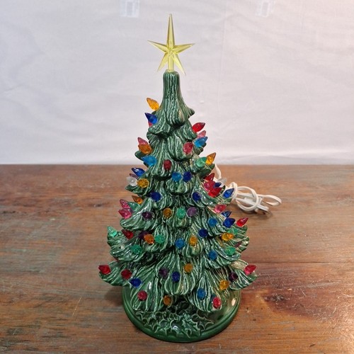 Vintage 11" Ceramic Christmas Tree Missing 4 Lights. Excellent ...