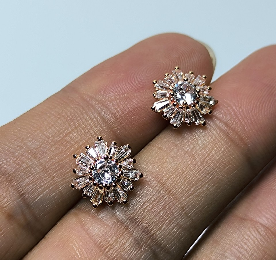 New In GIft Box Idyllia stud earrings Mixed cuts,Sun,Rose gold tone ...