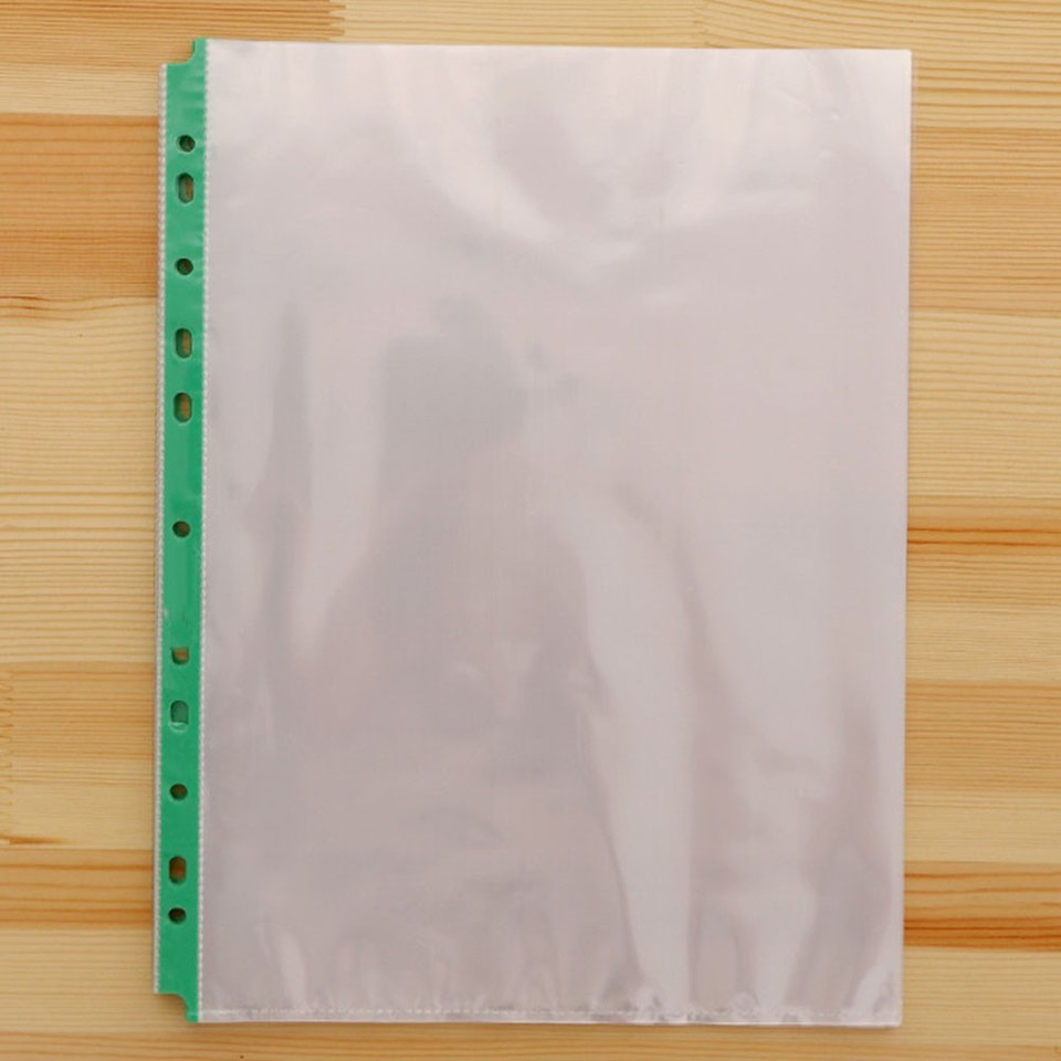 200 pcs Sheet Protectors Clear Design 11 Hole Paper Cover Loose Leaf ...