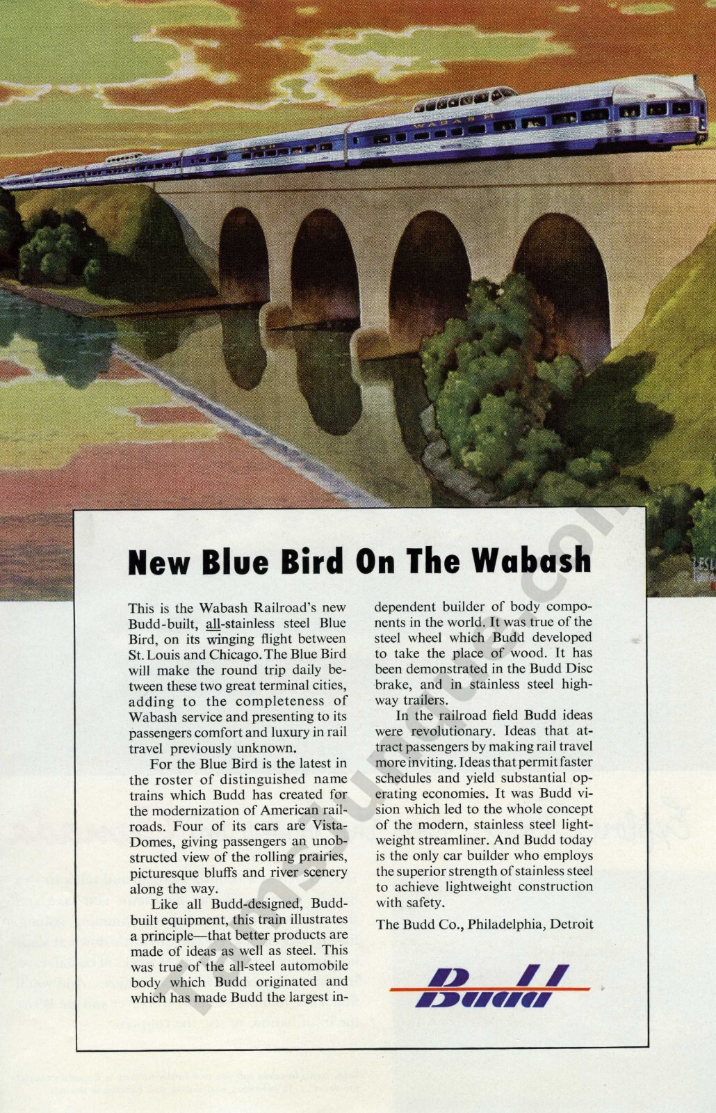 1950 Budd Company Trains Rail Wabash Old Vintage Print AD Great Gift ...