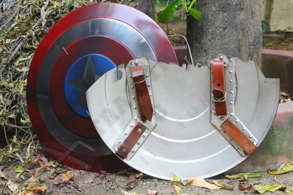 Marvel Captain America Shield 22'' Combo Broken & Damage Captain ...