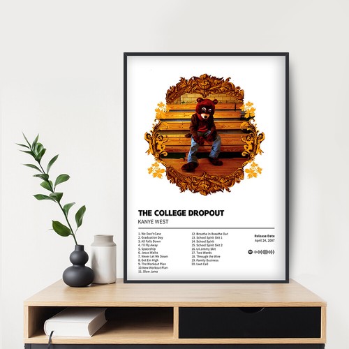 The College Dropout Kanye West Album Poster Custom Canvas Print Music ...