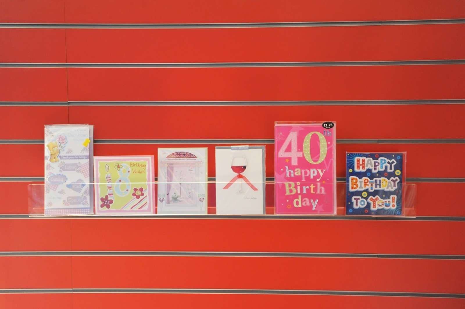 Budget Acrylic Slatwall Narrow Greeting Card Display Rack Gift/Card ...
