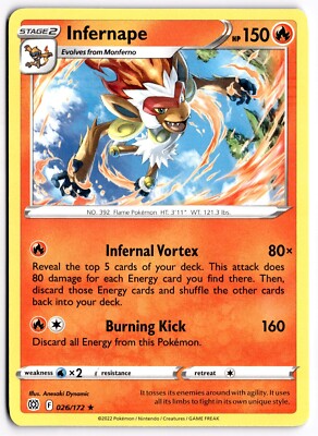 Pokemon TCG Infernape 026/172 Deck Exclusives Non-Holo Rare | eBay