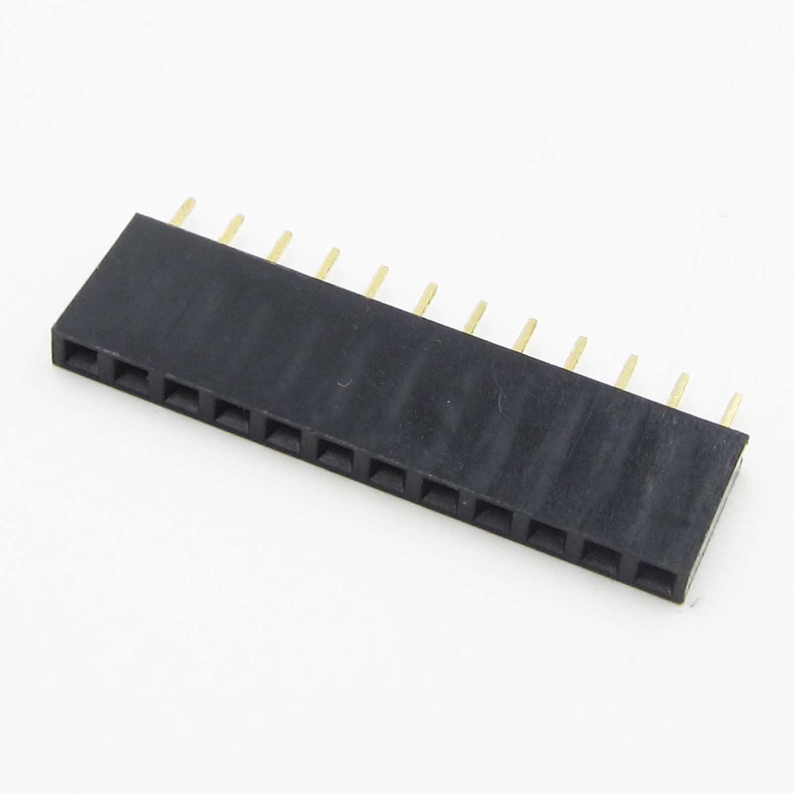 10PCS 2.54mm 1x12 Single Row Flat Header 12 Pins PCB Socket Female ...