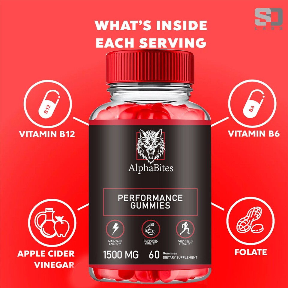 60 Gummies Alpha Bites Male Gummies for Men Performance Support ...