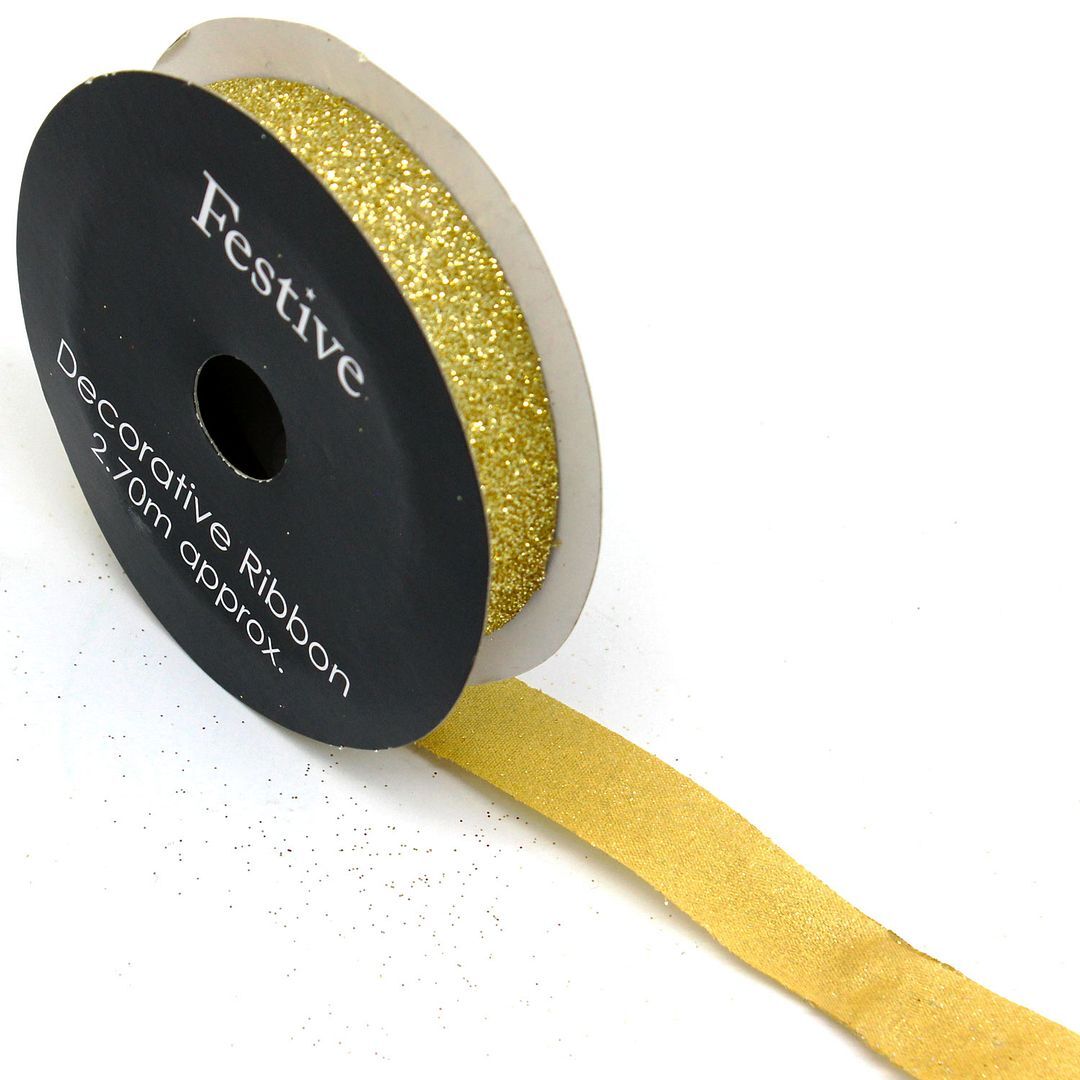 Christmas Glitter Ribbon Tree Decoration Tying Wreath DIY Gift Wrapping ...