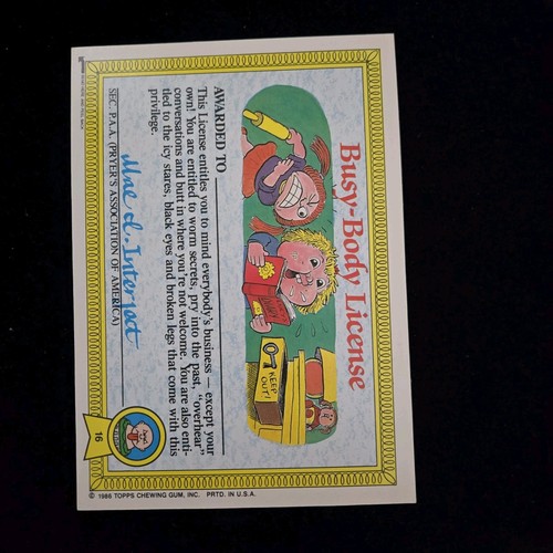 1986 GARBAGE PAIL KIDS GPK GIANT JUMBO CARD STICKER OS1 5x7 16 WEIRD ...