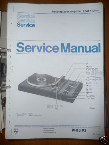 Service Manual Philips 22 Af 410 Giradischi, Originale | eBay