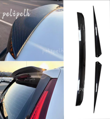 3PC For Volvo XC60 2018-2024 Dry Carbon Fiber Rear Roof Spoiler Window ...
