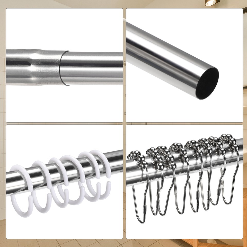 Stainless Steel L Shaped Corner Shower Curtain Rod 90-130cm/35"-51" | eBay