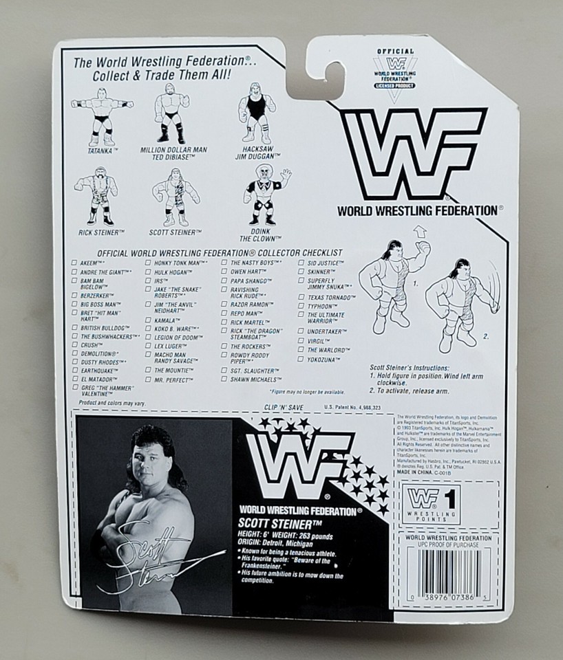 wwf ljn hasbro wrestling superstars series 9 scott steiner wrestling ...