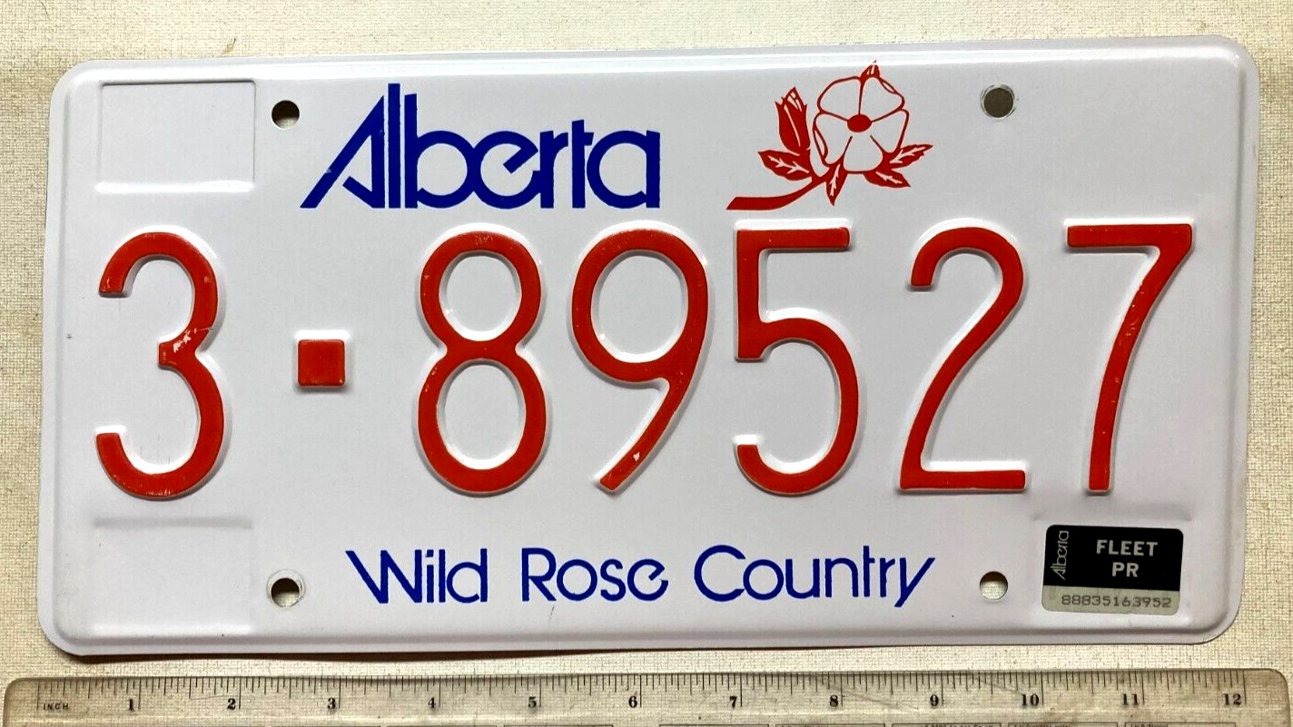 Undated Alberta "Wild Rose Country" Fleet License Plate 3-89527 | eBay
