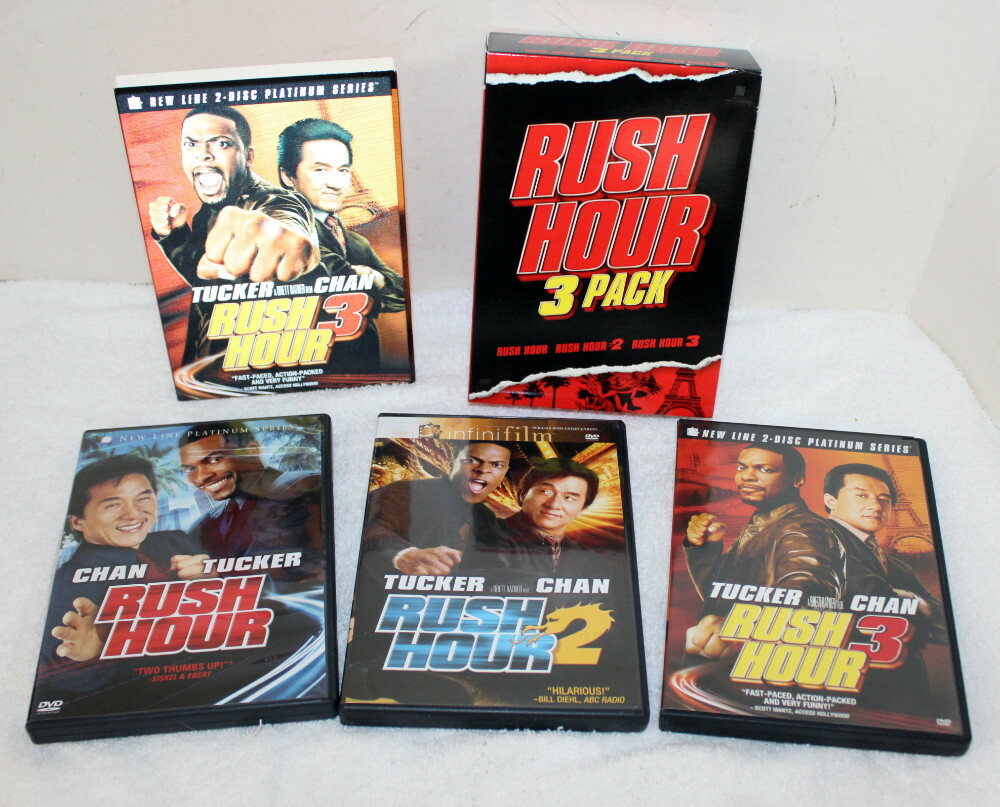 Rush Hour 1, 2 & 3 ~ DVD 3 Pack ~ Hologram Sleeve ~ Excellent ...
