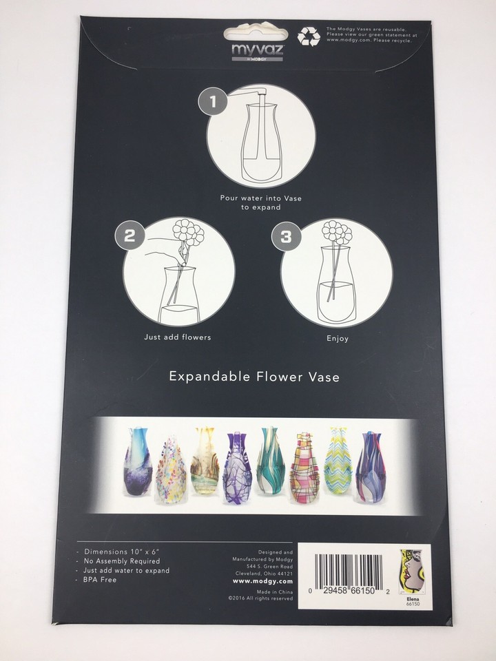 Modgy Plastic Expandable Vase - Elena- BPA-Free Home ~ Reusable 10"x6 ...