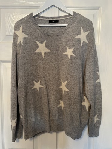 M&S Autograph Cashmere Jumper in size 18 grey & white stars very good ...