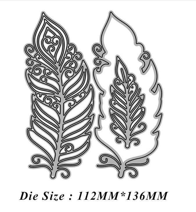 Metal cutting dies feather decoration Scrapbooking paper craft punch ...