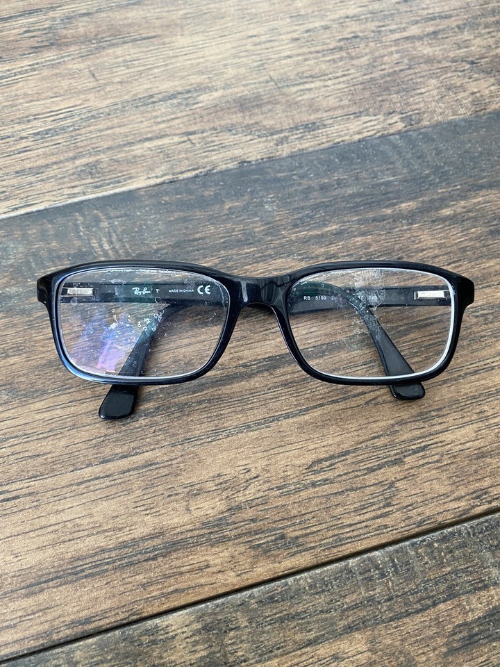 Ray Ban Men's RB 5199 2000 Glossy Black Rectangular Frame 54[]17 140 ...