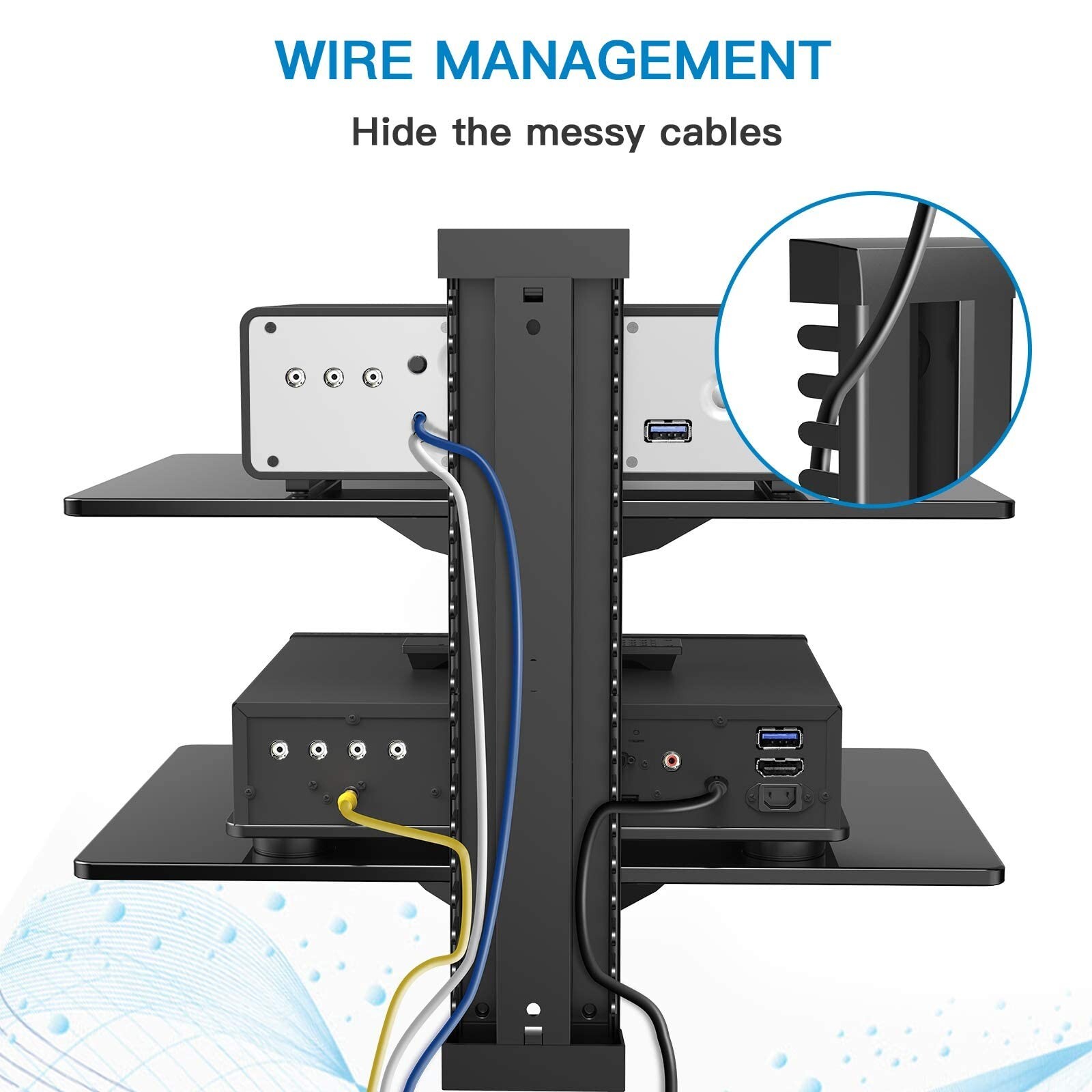 Double Floating Glass Shelves Wall Mount Bracket Ps4 Xbox DVR DVD TV AV ...