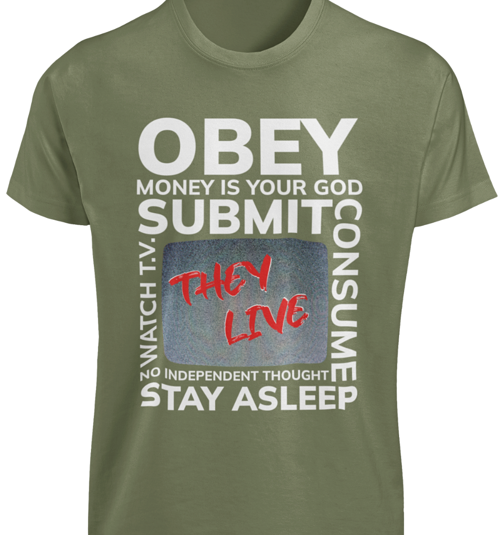 They Live OBEY T-Shirt John Carpenter Movie Quote Retro Indoctrination ...