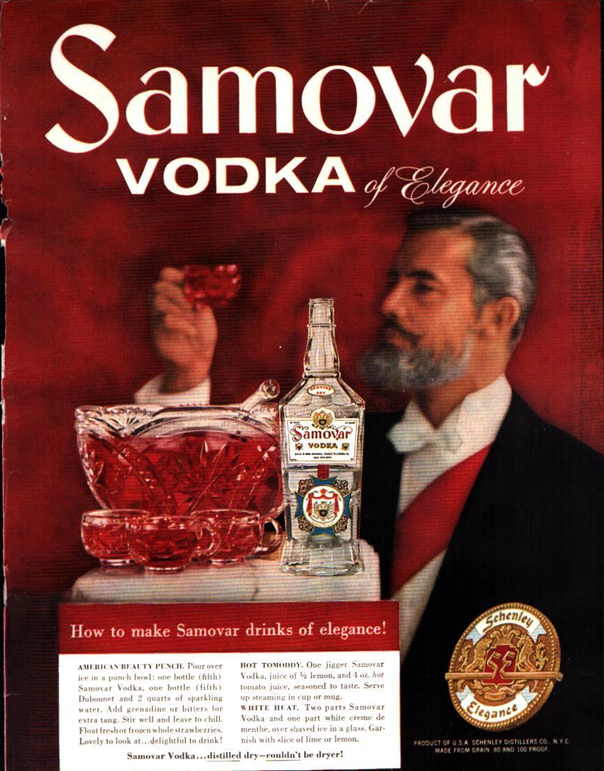 1958 Samovar Vodka of Elegance US Made Vintage Print Ad 868 | eBay