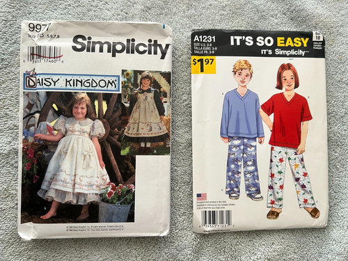2 Simplicity Patterns ~ 9977 & 1231 ~ Size 3-8 ~ ~ ~ ~ ~ Listing MP 56 ...