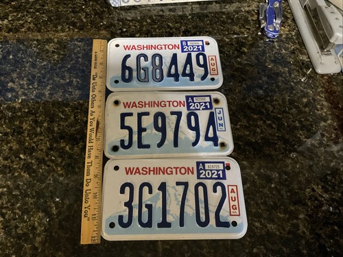 Washington Motorcycle License Plate, WA Lot Of 3 | eBay