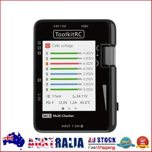 Toolkitrc MC8 LiPo LiHV LiFe Lion Battery Multi-Checker with USB-C Fast ...